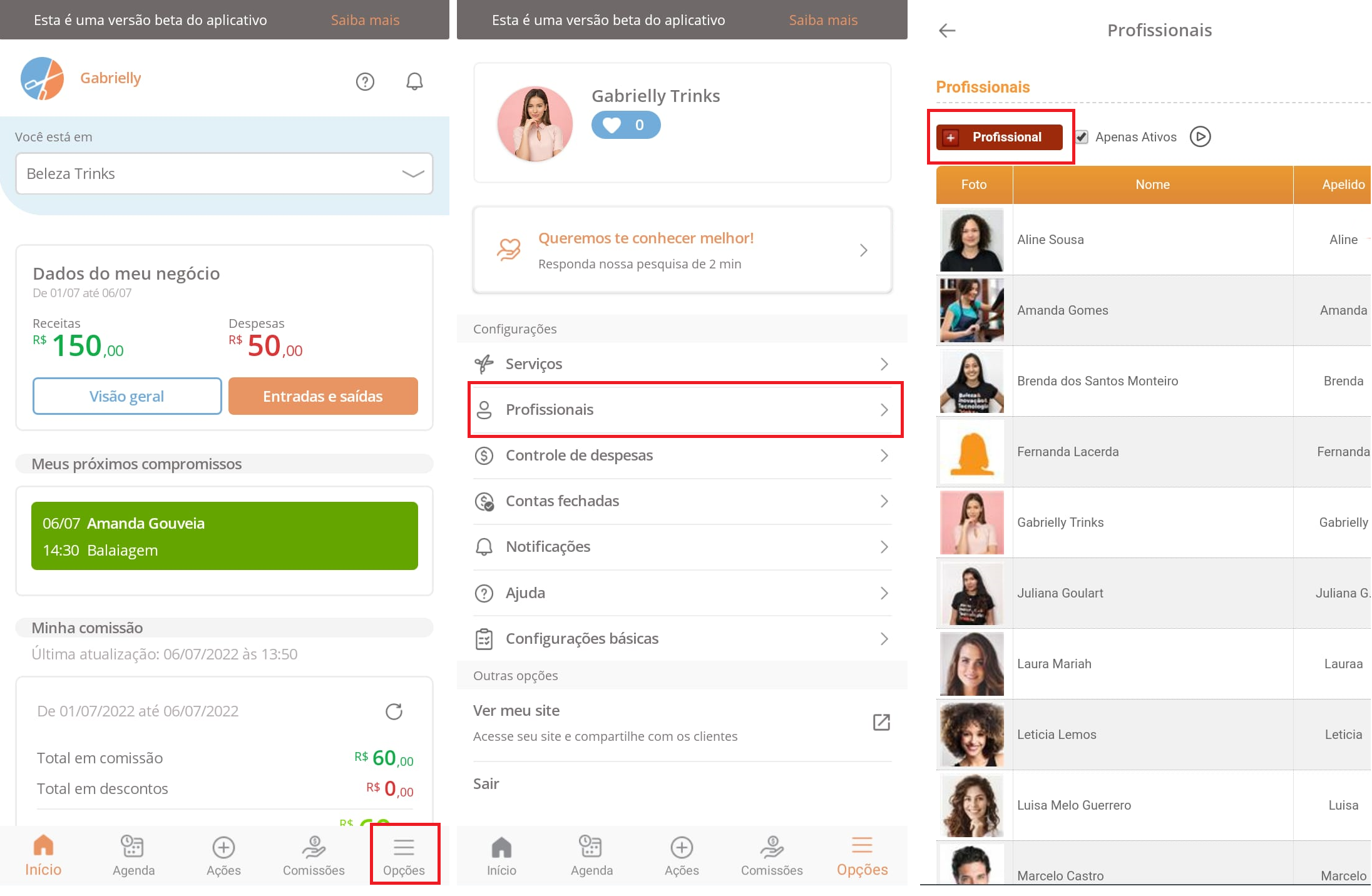 Guia do Aplicativo Trinks Profissional: Configurando e aprendendo a usar